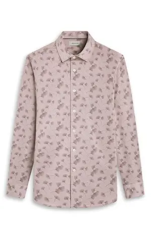 Bugatchi James Ooohcotton® Floral Twill Button-up Shirt - Sand
