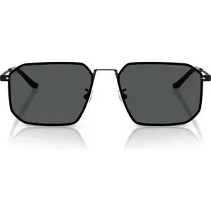 Emporio Armani 58mm Octagon Sunglasses - Matte Black/dark Grey