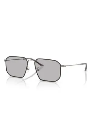 Emporio Armani 58mm Octagon Sunglasses - Matte Gunmetal/dark Grey