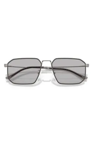 Emporio Armani 58mm Octagon Sunglasses - Matte Gunmetal/dark Grey