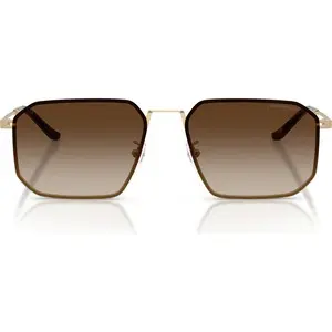 Emporio Armani 58mm Octagon Sunglasses - Pale Gold/gradient Brown