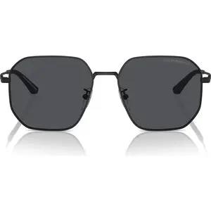 Emporio Armani 57mm Octagon Sunglasses - Matte Black/dark Grey