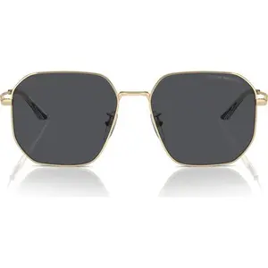 Emporio Armani 57mm Octagon Sunglasses - Shiny Pale Gold/dark Grey