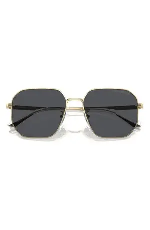 Emporio Armani 57mm Octagon Sunglasses - Shiny Pale Gold/dark Grey
