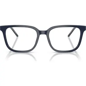Emporio Armani 54mm Square Optical Glasses - Shiny Blue/demo Lens