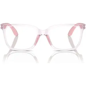 Emporio Armani 49mm Pillow Optical Glasses - Shiny Pink/demo Lens