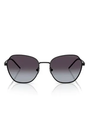 Emporio Armani 55mm Irregular Sunglasses - Matte Black/grey Gradient