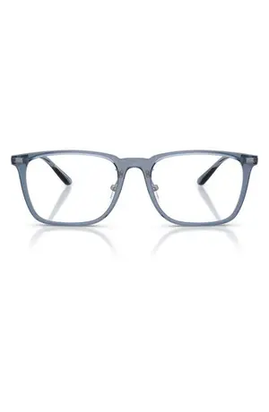 Emporio Armani 55mm Pillow Optical Eyeglasses - Shiny Blue/demo Lens