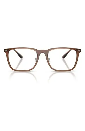 Emporio Armani 55mm Pillow Optical Eyeglasses - Shiny Brown/demo Lens