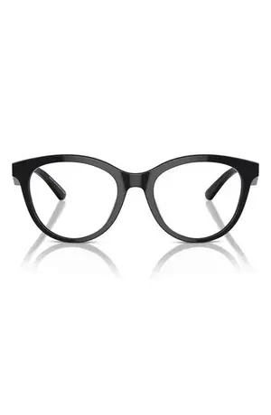 Emporio Armani 52mm Cat Eye Optical Glasses - Shiny Black/demo Lens