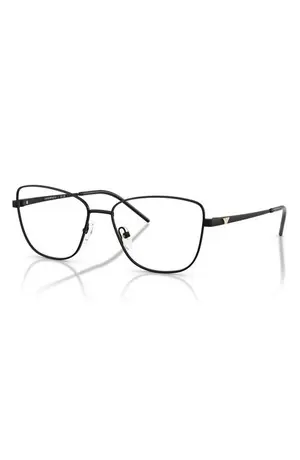 Emporio Armani 55mm Irregular Optical Glasses - Matte Black/demo Lens
