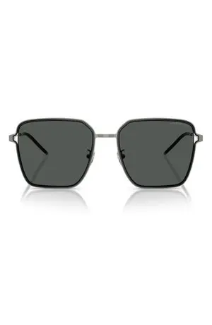 Emporio Armani 57mm Square Full Rim Sunglasses - Gunmetal/black/dark Grey