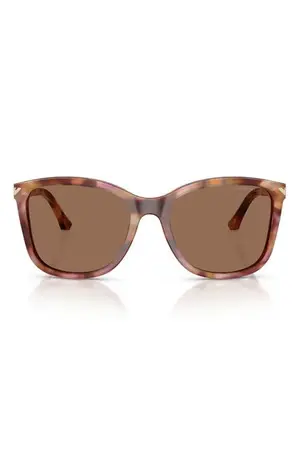 Emporio Armani 56mm Square Frame Sunglasses - Shiny Havana Red/dark Brown