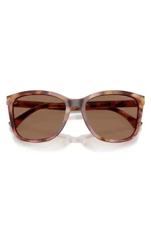 Emporio Armani 56mm Square Frame Sunglasses - Shiny Havana Red/dark Brown
