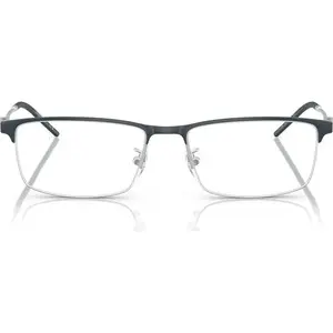 Emporio Armani 57mm Rectangle Optical Glasses - Matte Dark Blue/demo Lens