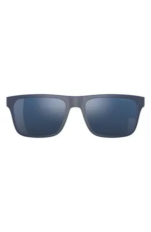 Emporio Armani 54mm Mirrored Rectangle Sunglasses - Matte Blue/blue Mirror Blue