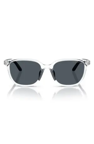 Emporio Armani 49mm Pillow Sunglasses - Shiny Crystal/dark Grey