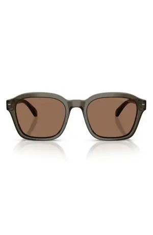 Emporio Armani 54mm Irregular Sunglasses - Shiny Grey/dark Brown