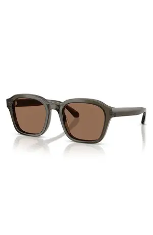 Emporio Armani 54mm Irregular Sunglasses - Shiny Grey/dark Brown