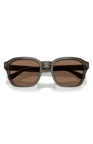 Emporio Armani 54mm Irregular Sunglasses - Shiny Grey/dark Brown
