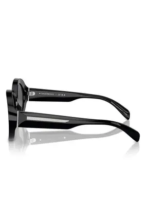 Emporio Armani 53mm Oval Full Rim Sunglasses - Shiny Black/dark Grey