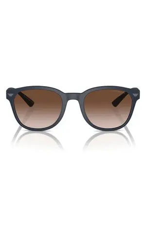 Emporio Armani 53mm Phantos Sunglasses - Matte Blue/gradient Brown