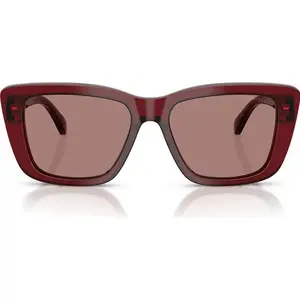 Emporio Armani 54mm Cat Eye Sunglasses - Shiny Bordeaux/light Brown