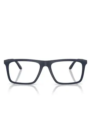 Emporio Armani 53mm Square Optical Glasses - Matte Blue/demo Lens