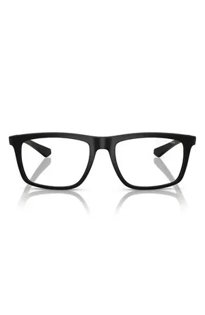 Emporio Armani 55mm Square Eyeglasses - Matte Black/clear