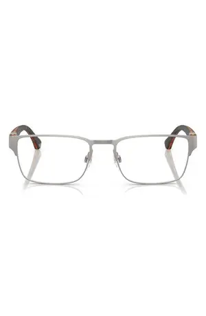 Emporio Armani 57mm Square Full Rim Eyeglasses - Matte Gunmetal /demo Lens