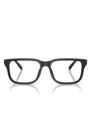 Emporio Armani 56mm Rectangle Eyeglasses - Matte Black/demo Lens