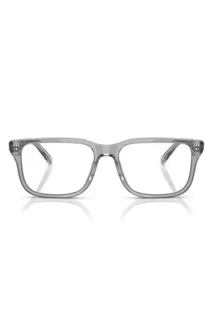 Emporio Armani 56mm Rectangle Eyeglasses - Shiny Grey/demo Lens
