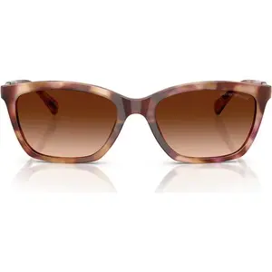 Emporio Armani 56mm Cat Eye Sunglasses - Havana Red/gradient Brown
