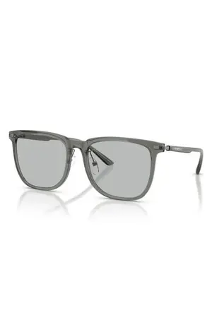 Emporio Armani 56mm Irregular Sunglasses - Shiny Grey/light Grey