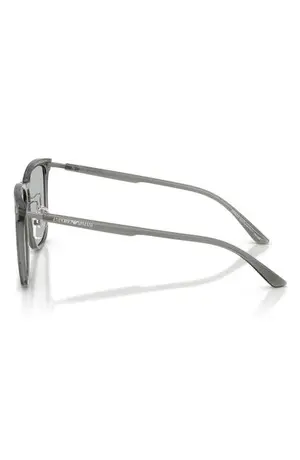 Emporio Armani 56mm Irregular Sunglasses - Shiny Grey/light Grey