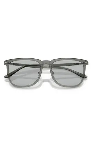 Emporio Armani 56mm Irregular Sunglasses - Shiny Grey/light Grey