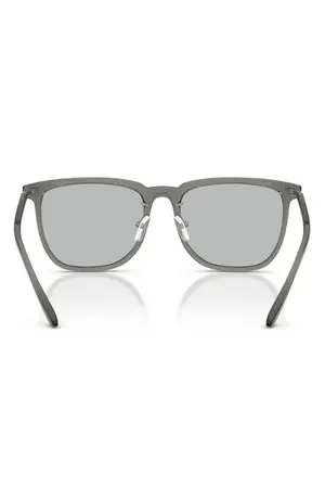 Emporio Armani 56mm Irregular Sunglasses - Shiny Grey/light Grey