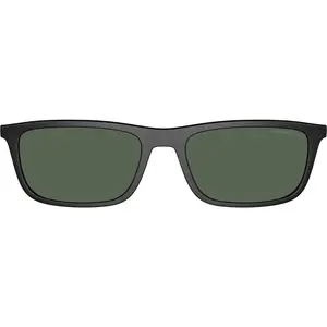 Emporio Armani 55mm Rectangular Sunglasses - Matte Black/dark Green