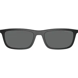 Emporio Armani 55mm Rectangular Sunglasses - Matte Black/dark Grey