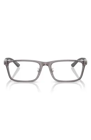 Emporio Armani 55mm Rectangle Eyeglasses - Shiny Grey/demo Lens