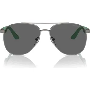 Emporio Armani 53mm Aviator Sunglasses - Matte Gunmetal/dark Grey