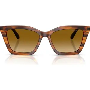 Emporio Armani 54mm Butterfly Sunglasses - Striped Yellow/yellow