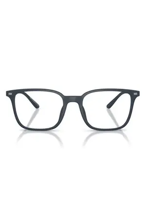 Emporio Armani 54mm Square Eyeglasses - Blue Opaco/demo Lens
