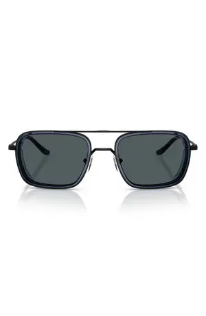Emporio Armani 54mm Square Sunglasses - Matte Black/blue