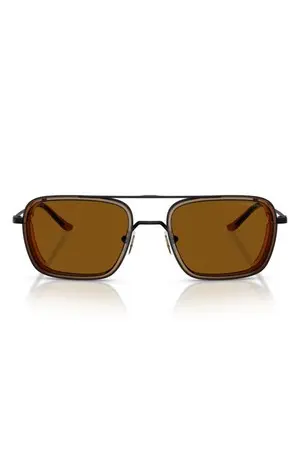 Emporio Armani 54mm Square Sunglasses - Matte Black/dark Bronze