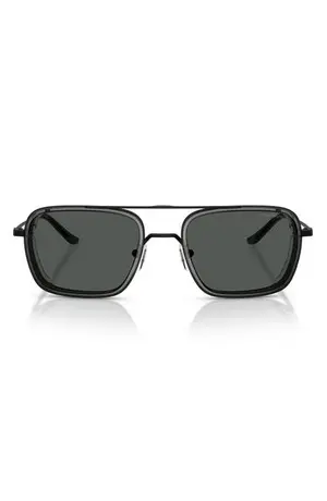 Emporio Armani 54mm Square Sunglasses - Matte Black/smoke