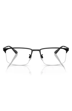 Emporio Armani 55mm Pillow Optical Glasses - Matte Black/demo Lens
