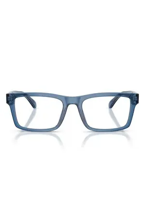 Emporio Armani 54mm Rectangle Eyeglasses - Shiny Blue/demo Lens