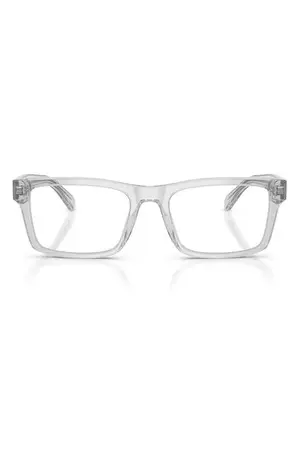Emporio Armani 54mm Rectangle Eyeglasses - Shiny Crystal/demo Lens