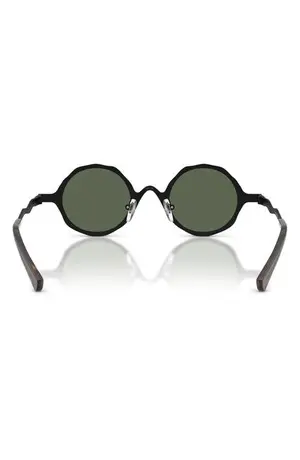 Emporio Armani 41mm Round Frame Sunglasses - Matte Black/dark Green